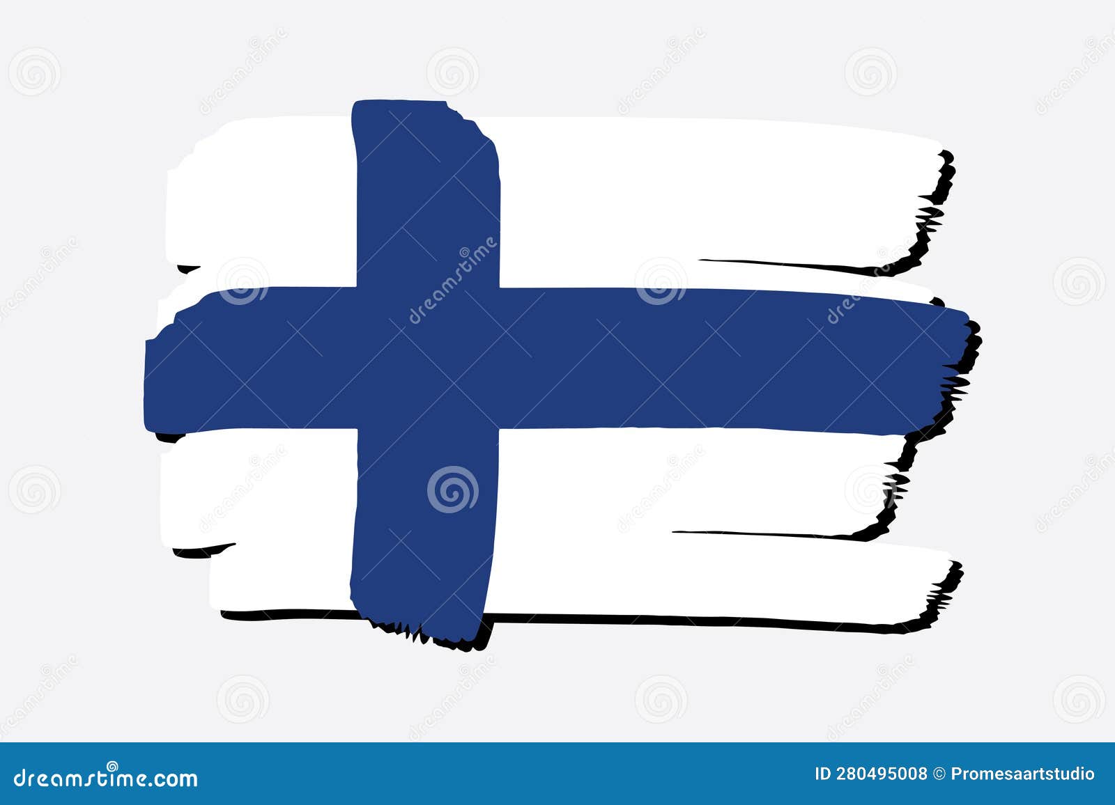 Finland Flag with Colored Hand Drawn Lines in Vector Format Stock ...