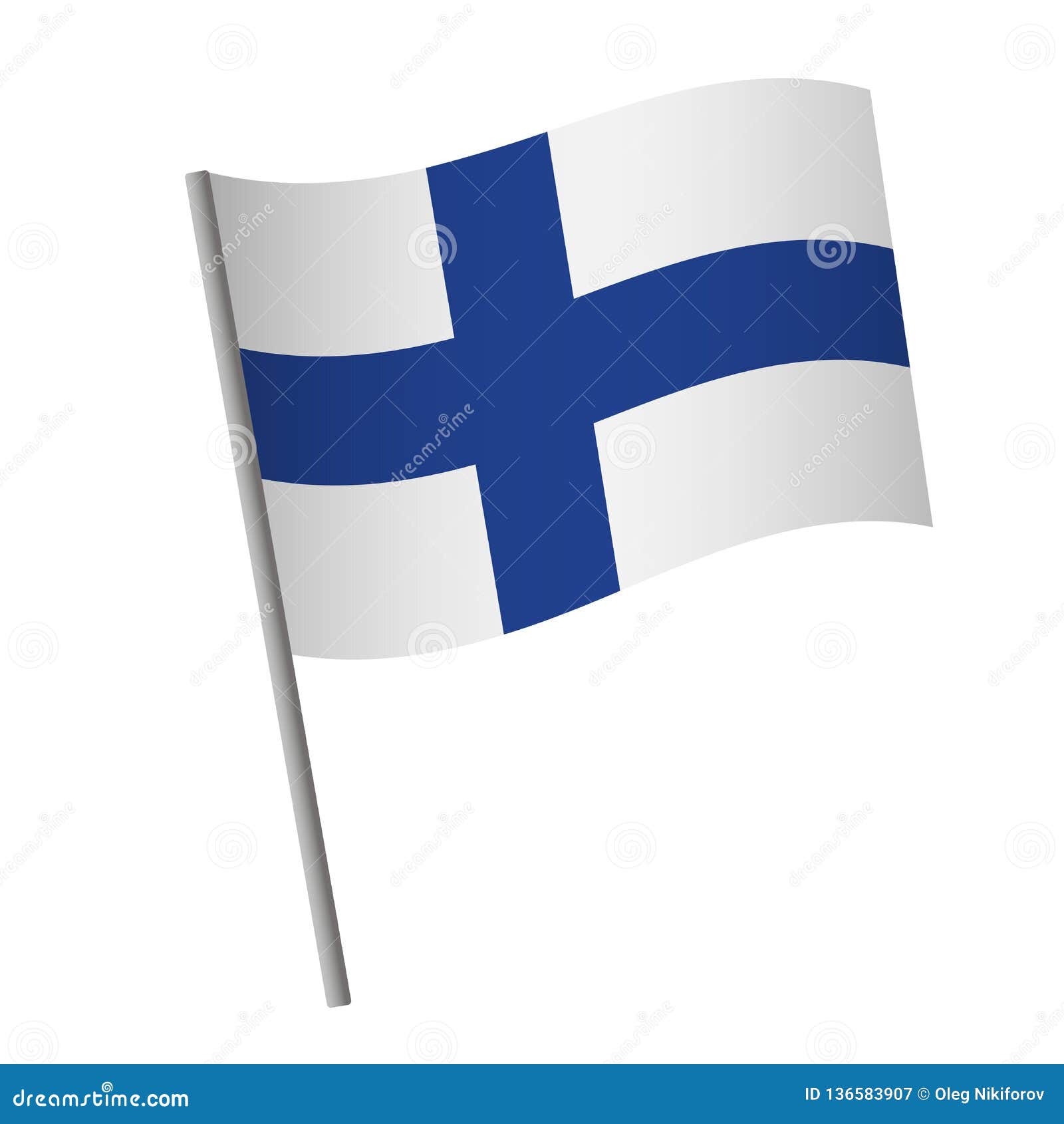 Finland flag icon stock illustration. Illustration of pole - 136583907