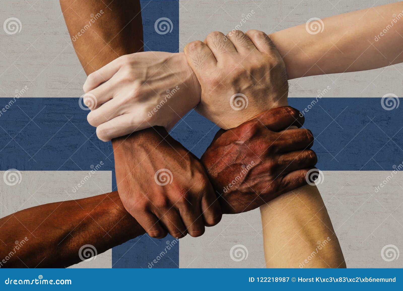 Finland Flag Multicultural Group of Young People Integration Diversity ...