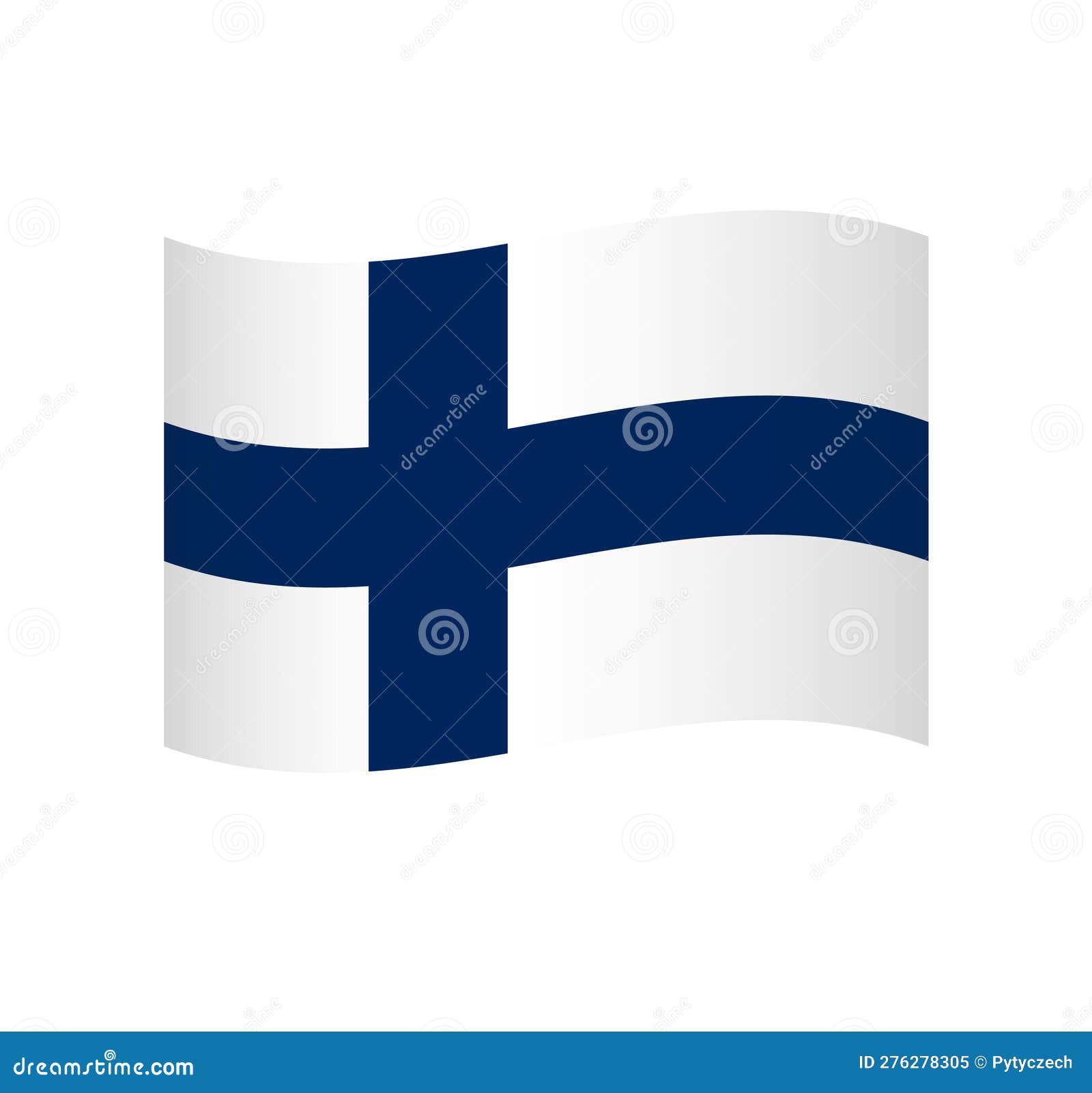 Wavy Vector Flag of Finland Stock Illustration - Illustration of ...