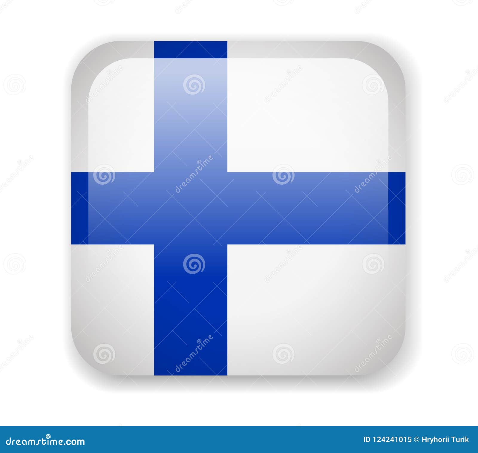 Finland Flag. Square Bright Icon on a White Background Stock ...