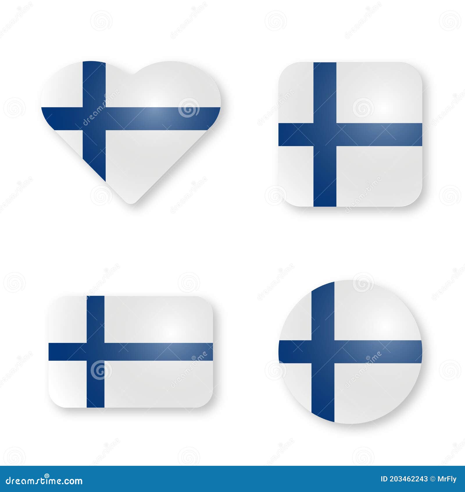 Finland Flag Sticker Set, Vector Illustration Stock Vector ...