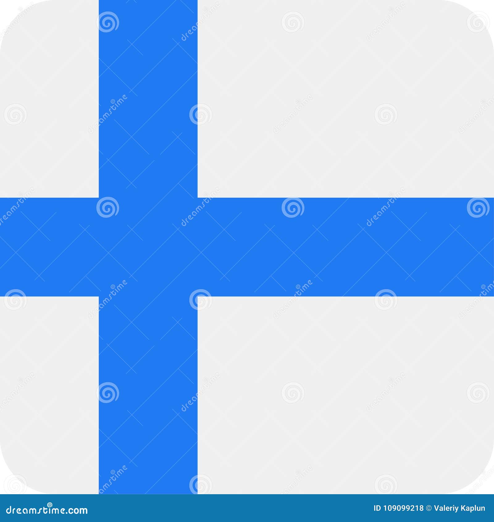 Finland Flag Vector Square Flat Icon Stock Illustration - Illustration ...