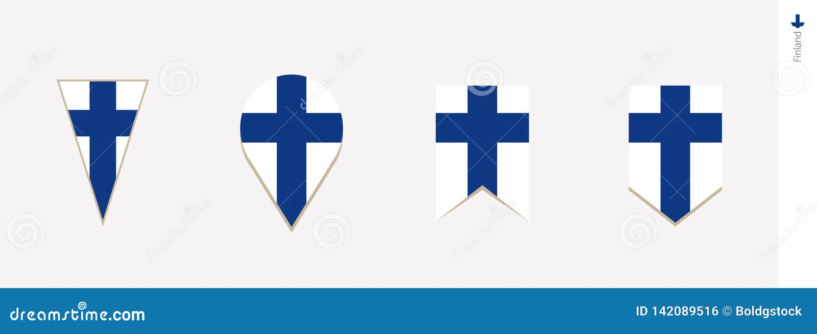 Finland Flag in Vertical Design, Vector Illustration Stock Vector ...