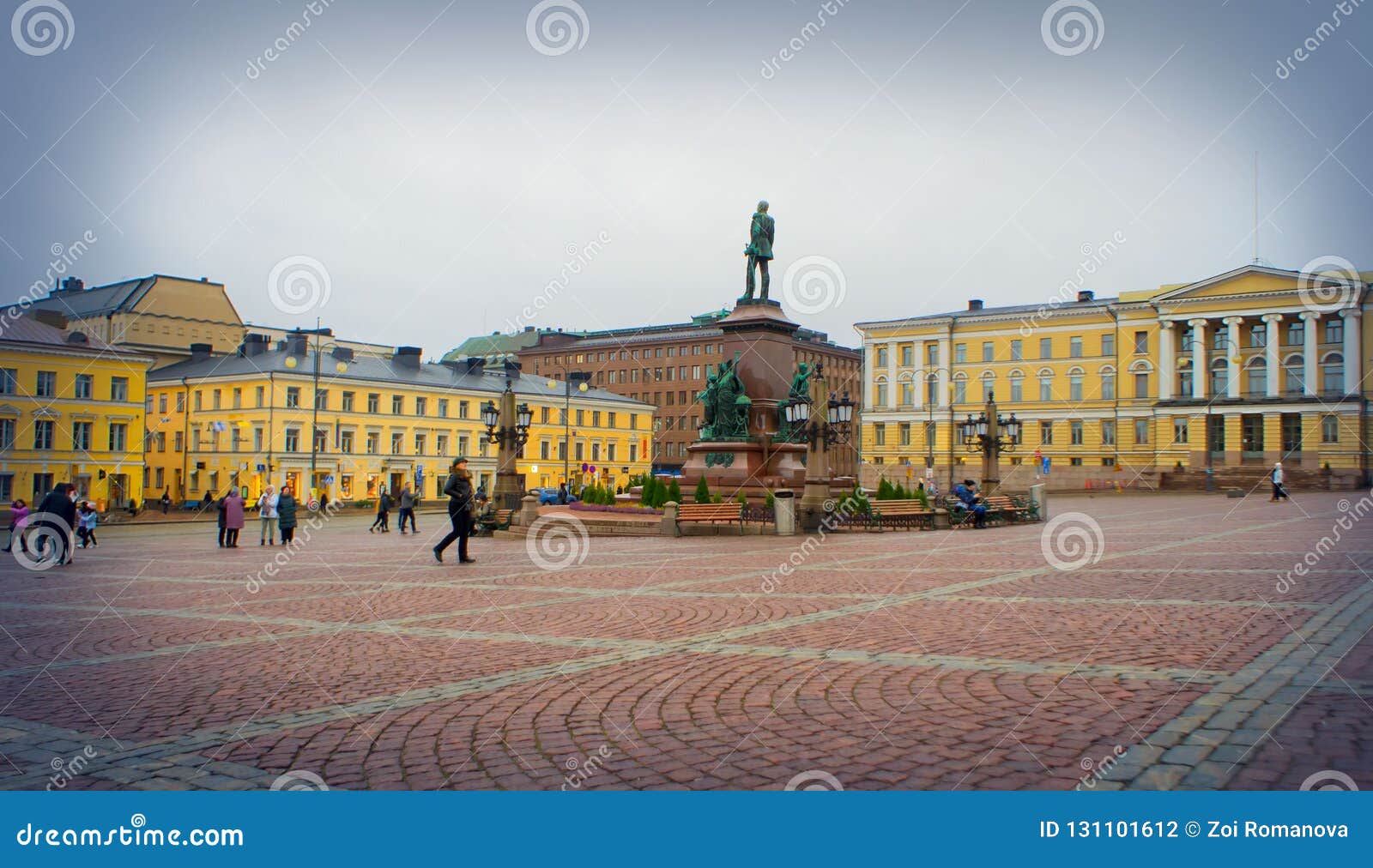 Finland, Helsinki, Landscape Attractions. Senate Square. Toning ...
