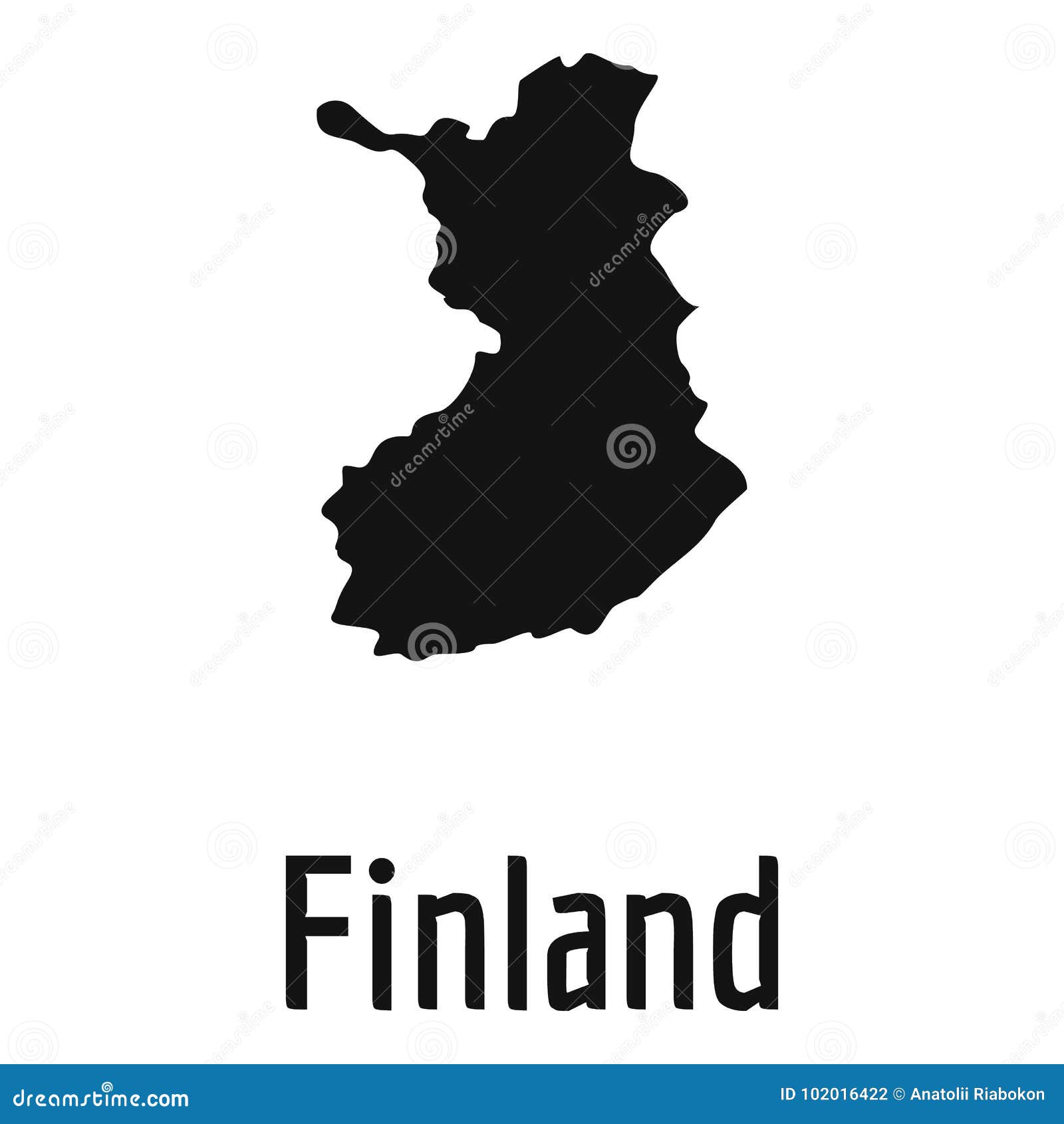 Finland Map in Black Vector Simple Stock Vector - Illustration of ...