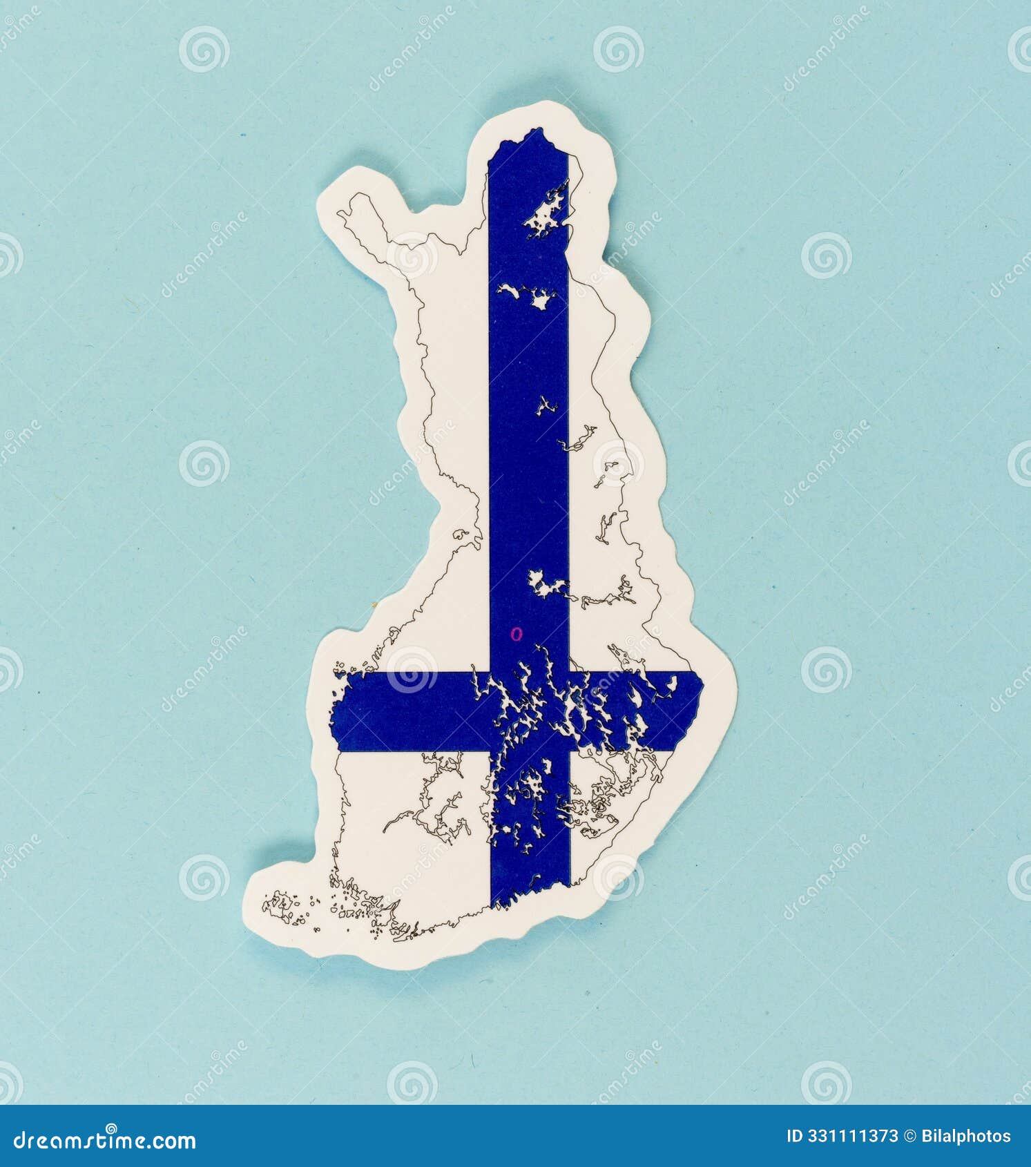 Finland Map with Flag Colors on Light Blue Background Stock Image ...