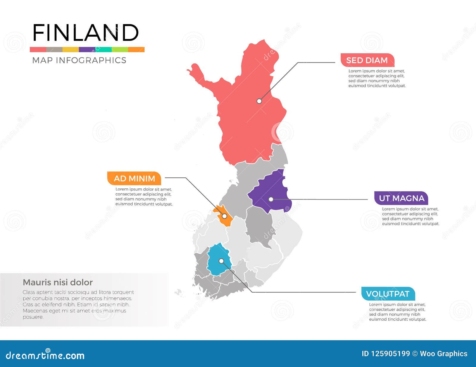 Finland - Map Of Regions Cartoon Vector | CartoonDealer.com #204658537
