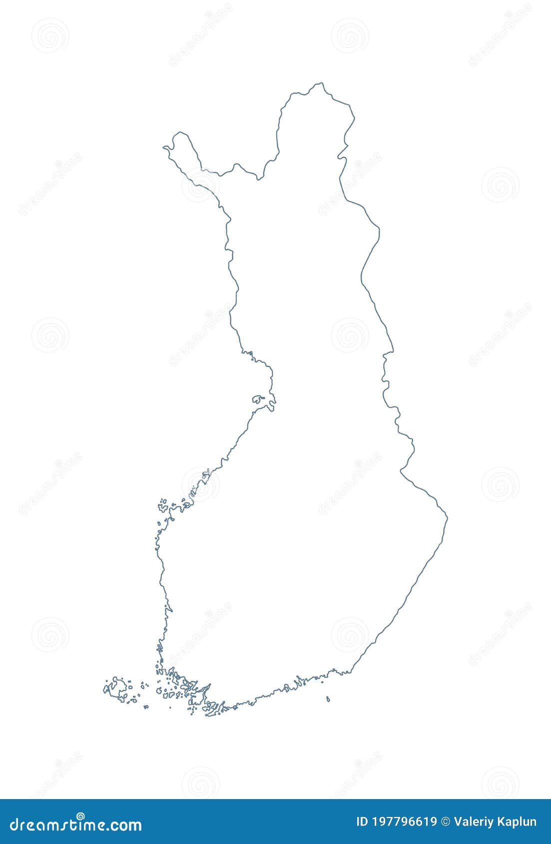 Finland Map - Vector Contour Illustration Stock Illustration ...