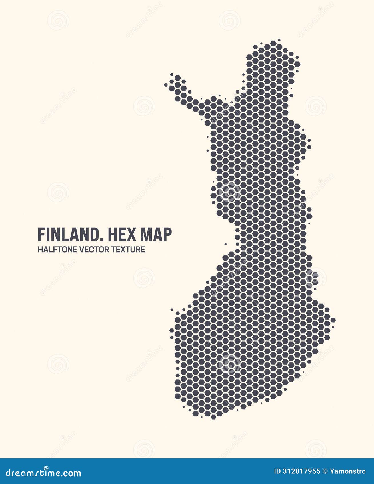 Finland Map Vector Hexagonal Half Tone Pattern Isolated on Light ...