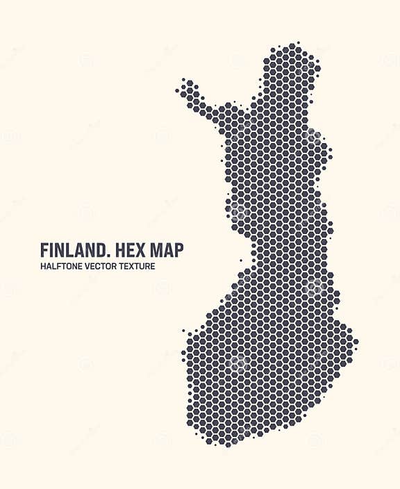 Finland Map Vector Hexagonal Half Tone Pattern Isolated on Light ...