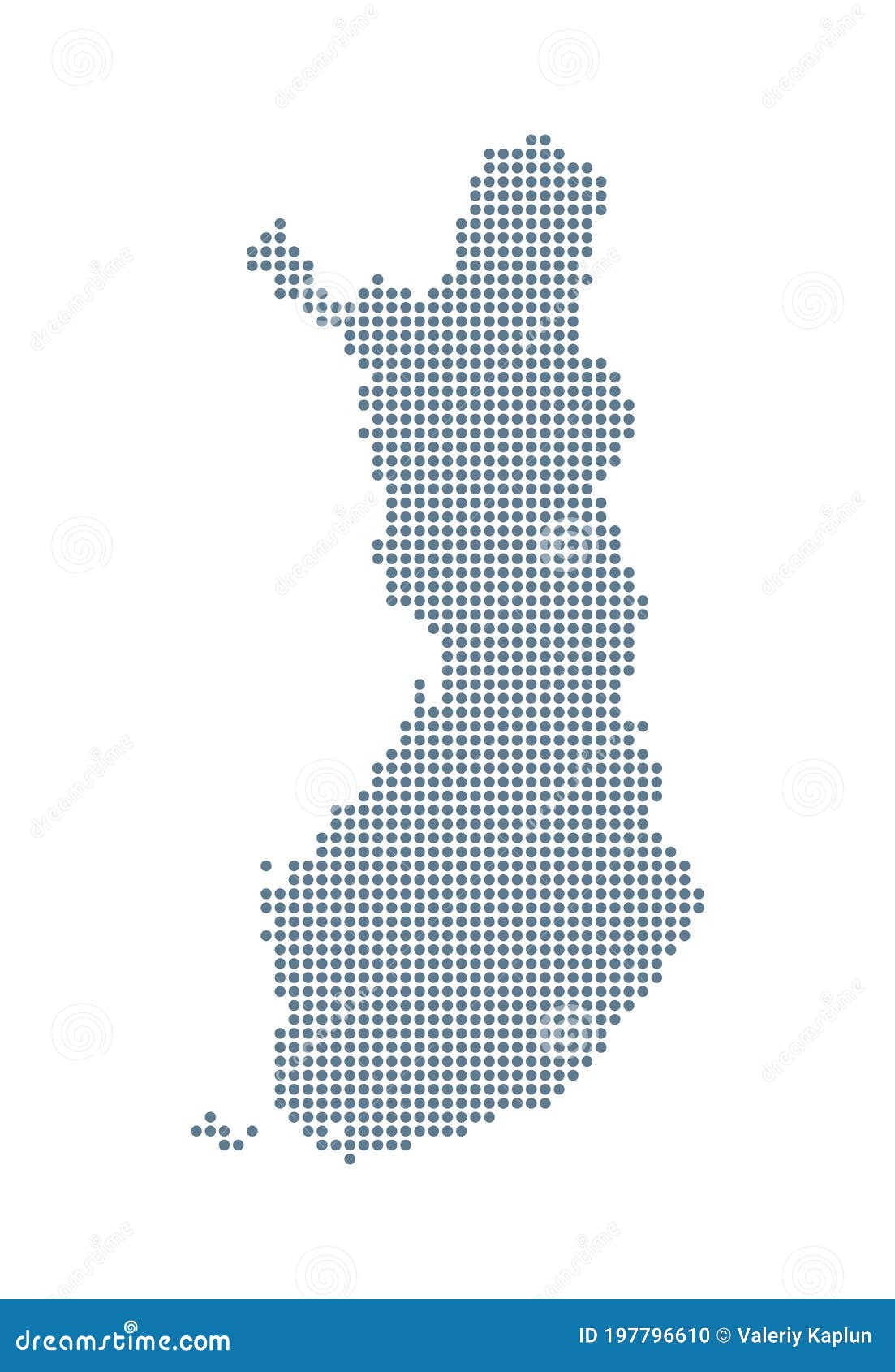 Finland Map - Vector Pixel Solid Contour Stock Illustration ...