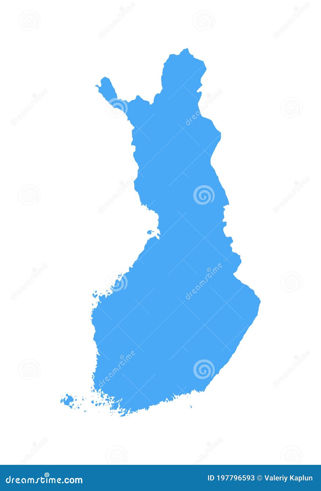 Finland Map - Vector Solid Contour Stock Illustration - Illustration of ...