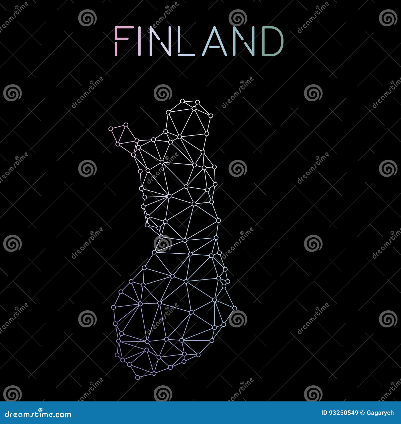 Finland Network Map. Cartoon Vector | CartoonDealer.com #93250549