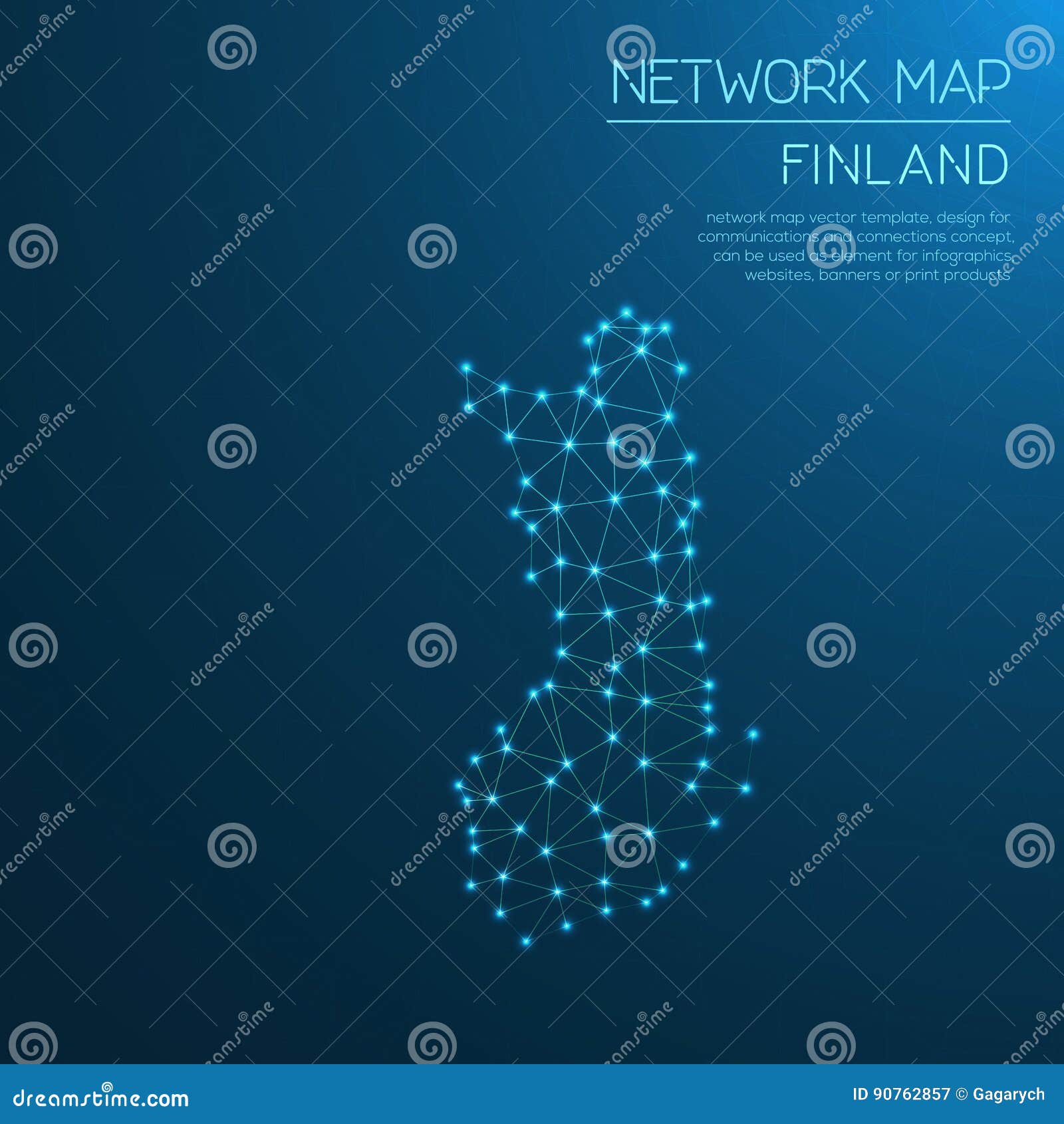 Finland network map. stock vector. Illustration of light - 90762857