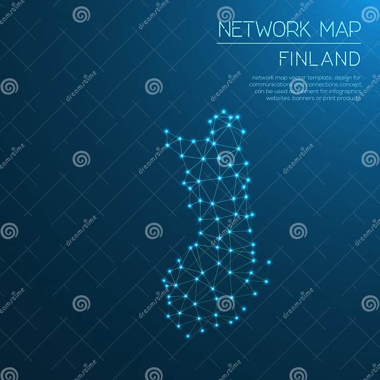 Finland network map. stock vector. Illustration of light - 90762857