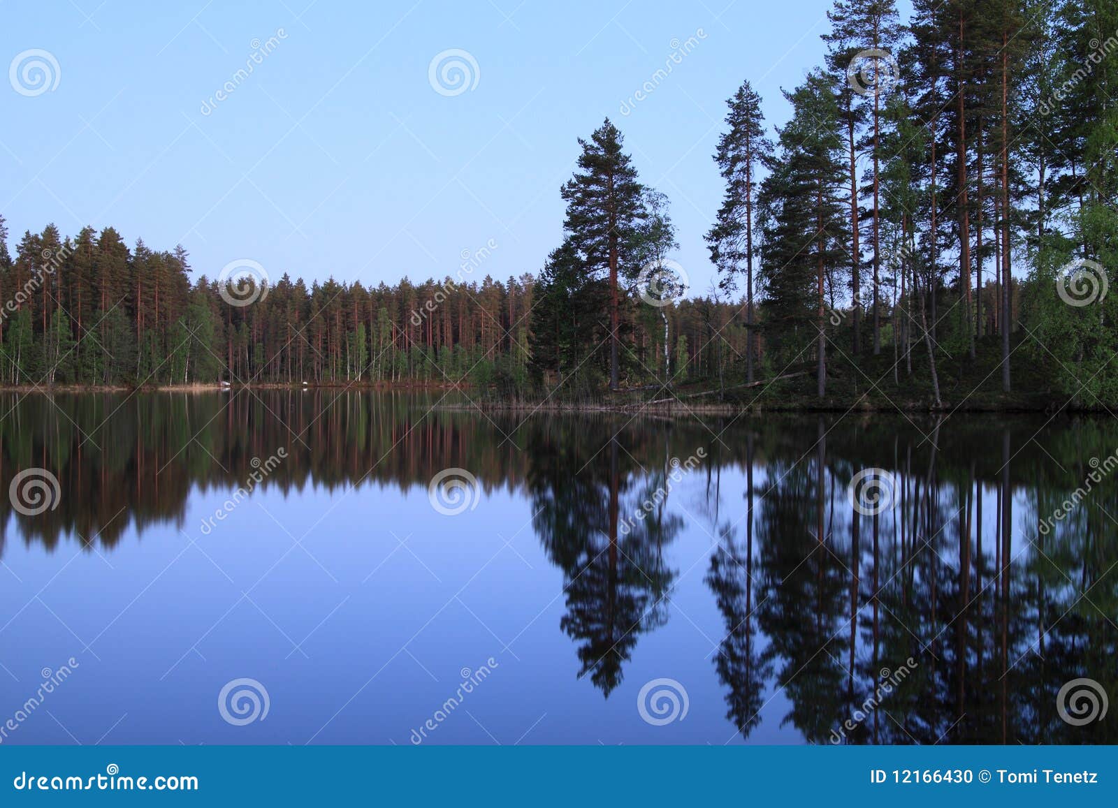 Finland: Night by a lake stock photo. Image of finland - 12166430