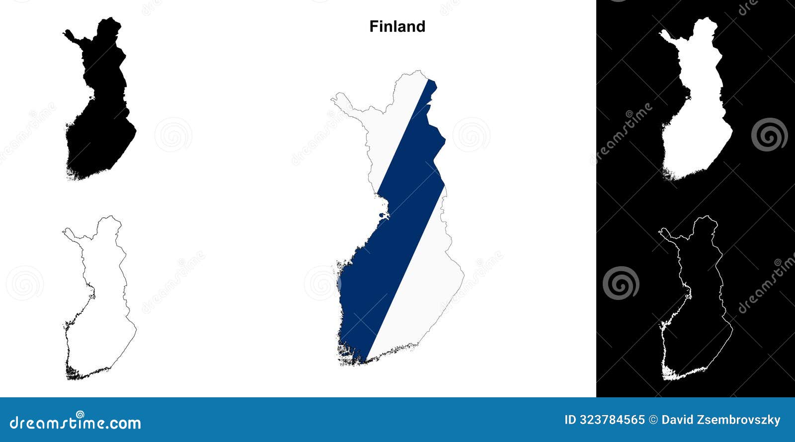 Finland outline map stock illustration. Illustration of nation - 323784565