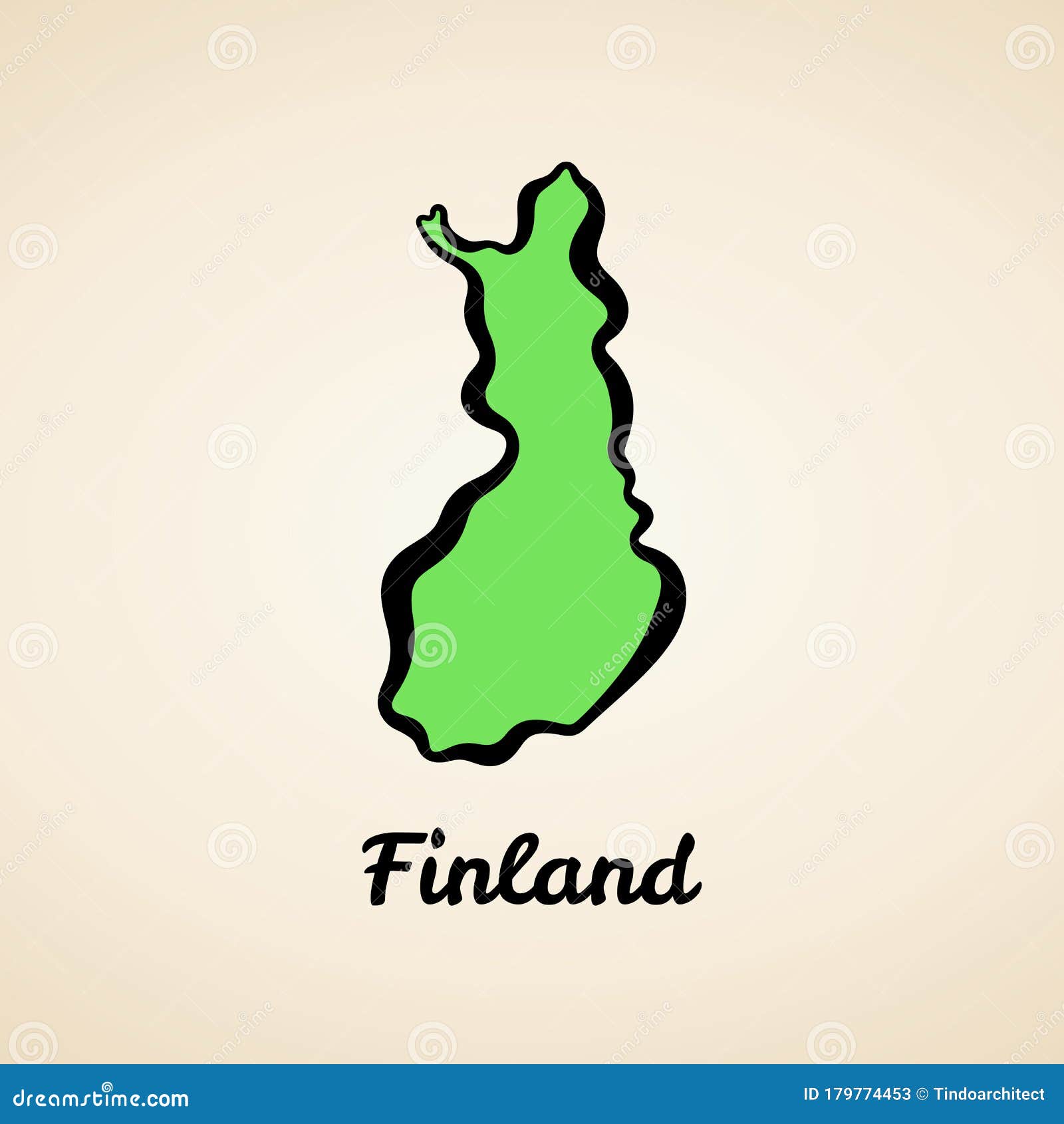 Finland - Outline Map Cartoon Vector | CartoonDealer.com #179774453