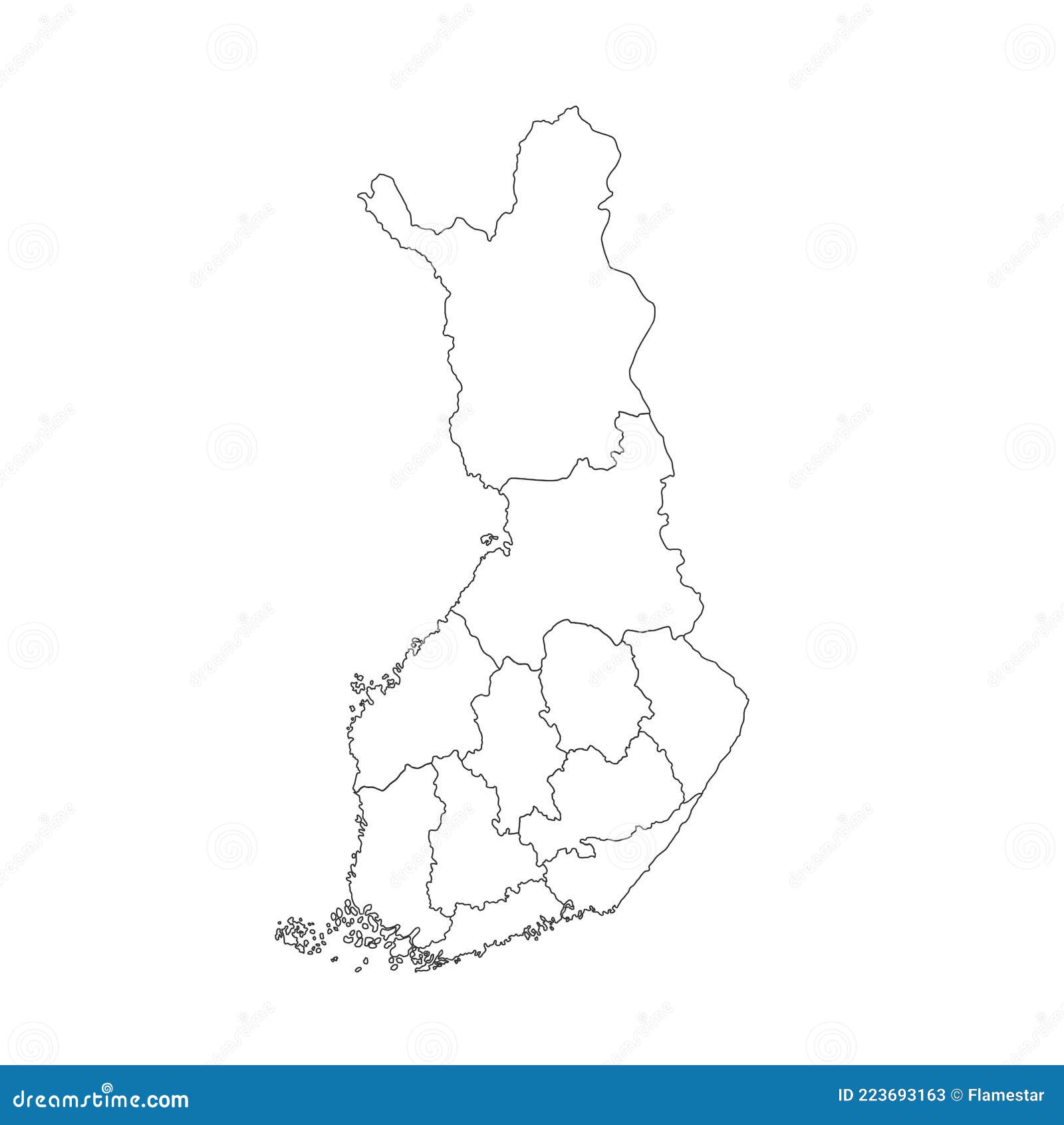 Finland Outline Map Isolated on a White Background. Stock Vector ... Finland Outline Map Isolated on a White Background. Stock Vector ...