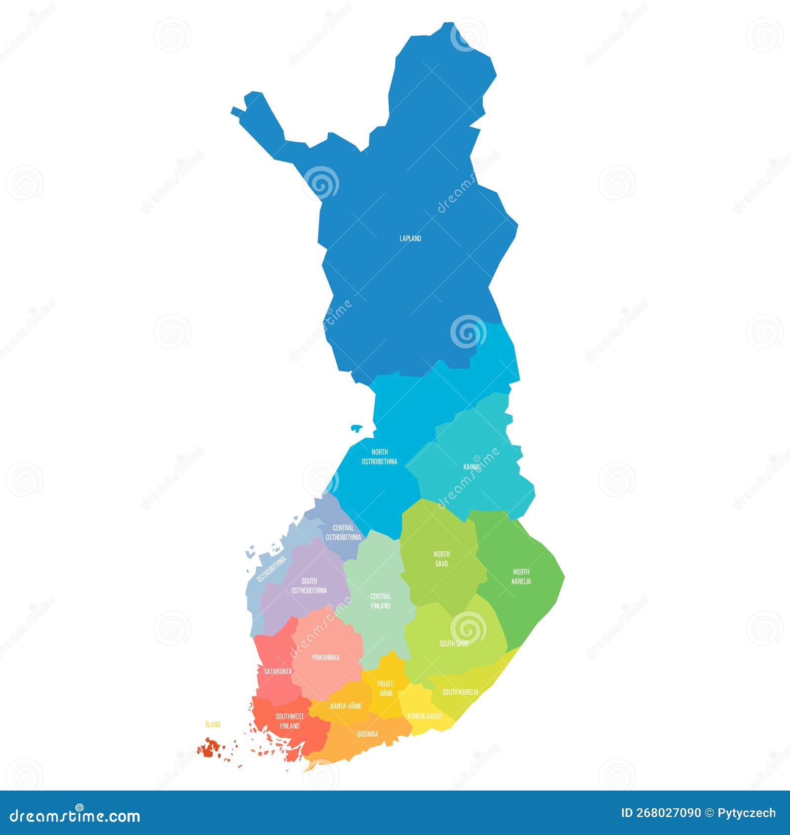 Finland Political Map Of Administrative Divisions Vector Illustration ... Finland Political Map Of Administrative Divisions Vector Illustration ...