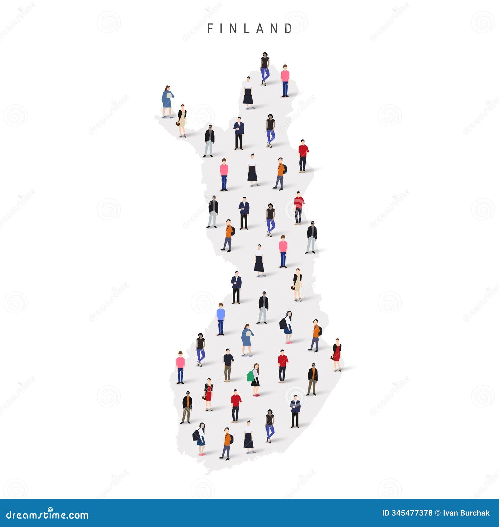 Finland Population Heat Map As Color Density Illustration Stock Photo ...