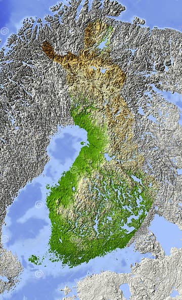 Finland, relief map stock illustration. Illustration of europe - 5572850