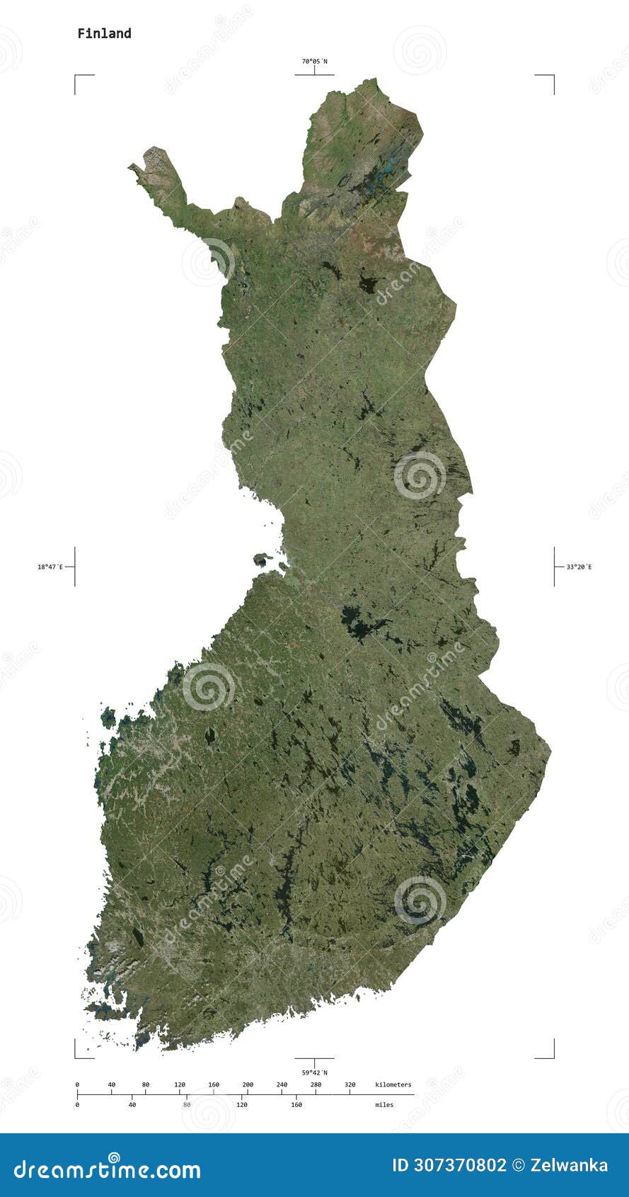 Finland Shape on White. High-res Satellite Stock Illustration ...