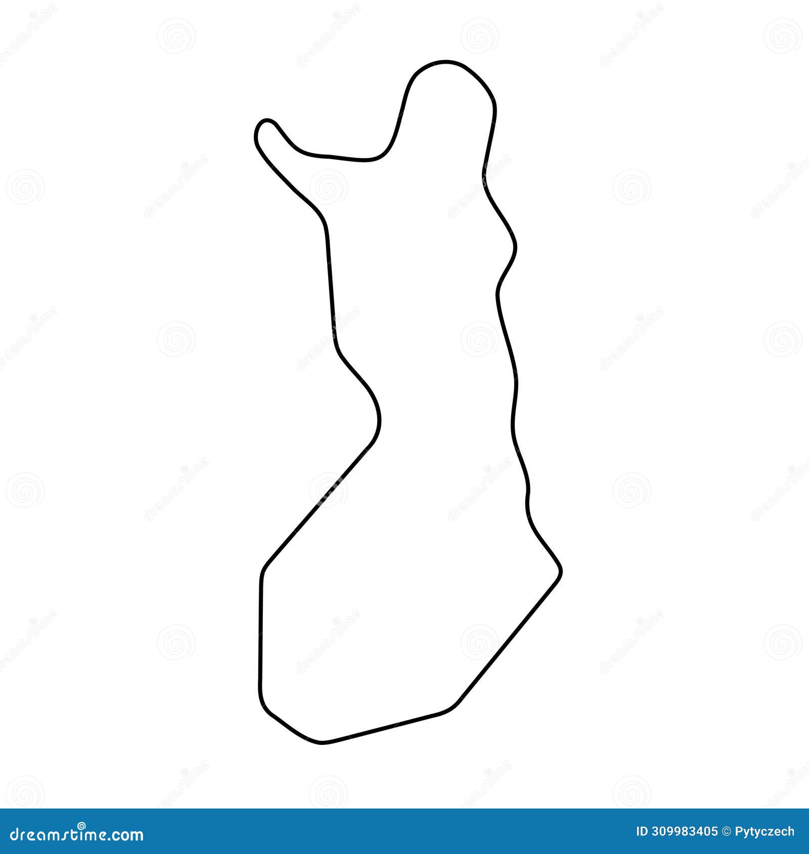 Finland Simplified Vector Outline Map Stock Vector - Illustration of ...