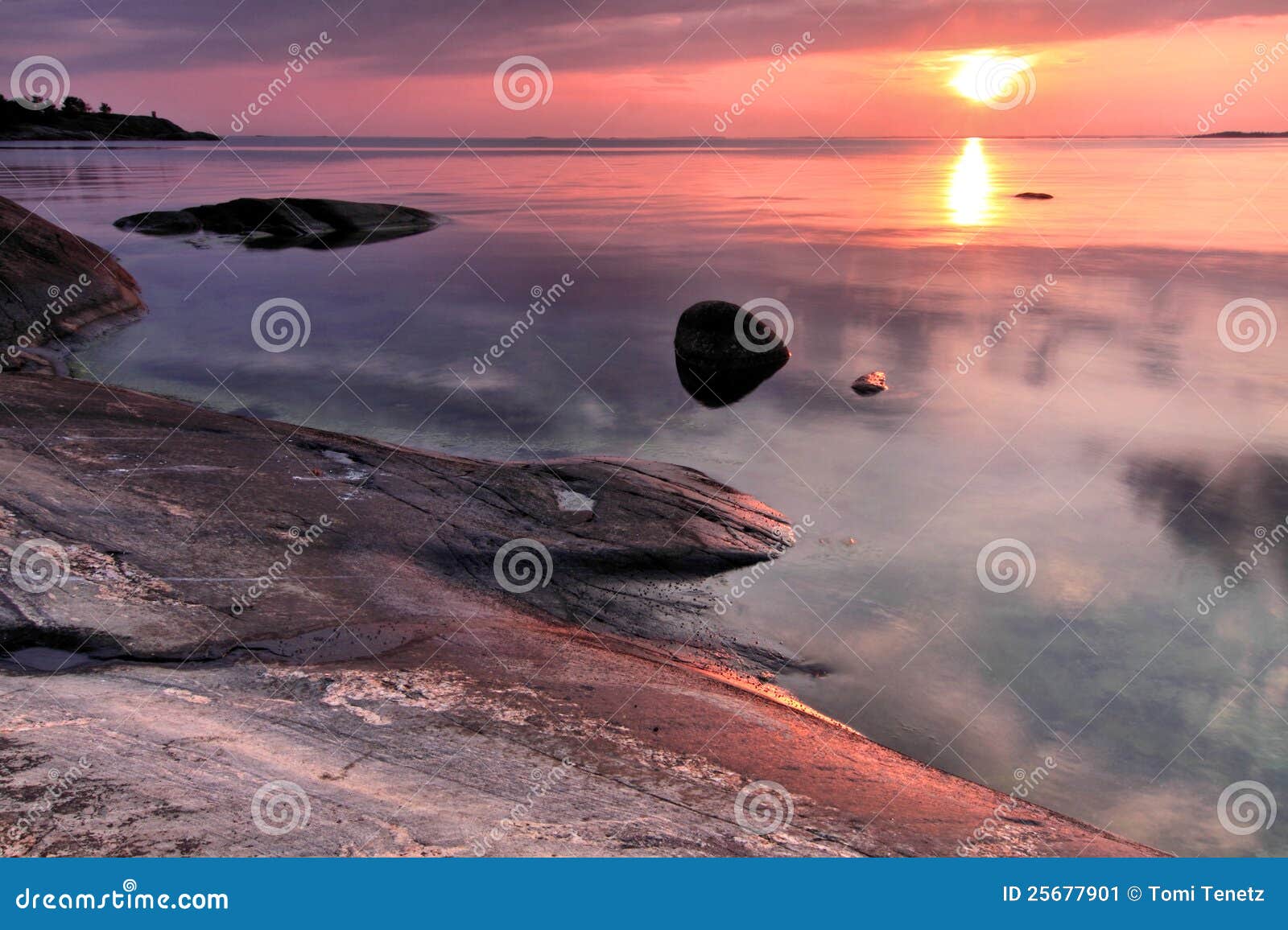 Finland: Sunset on the Southern Coast Stock Image - Image of beautiful ...