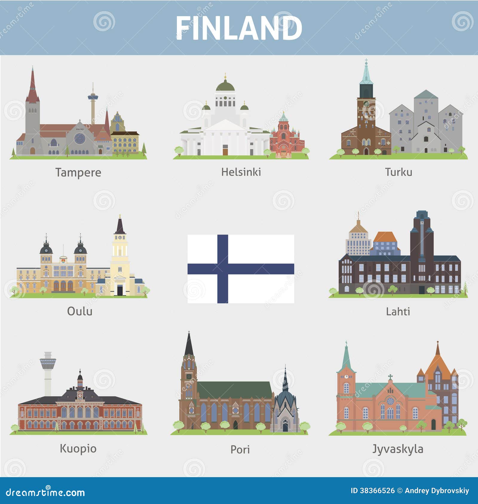 Finland. Symbols Of Cities Vector Illustration | CartoonDealer.com ...