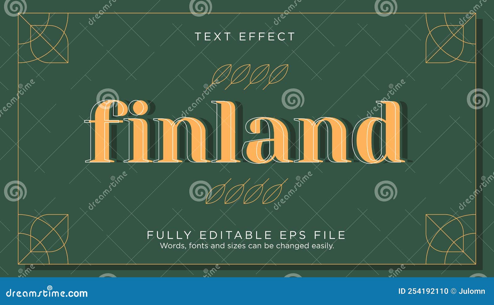 Finland Text Effect Font Type Stock Illustration - Illustration of ...