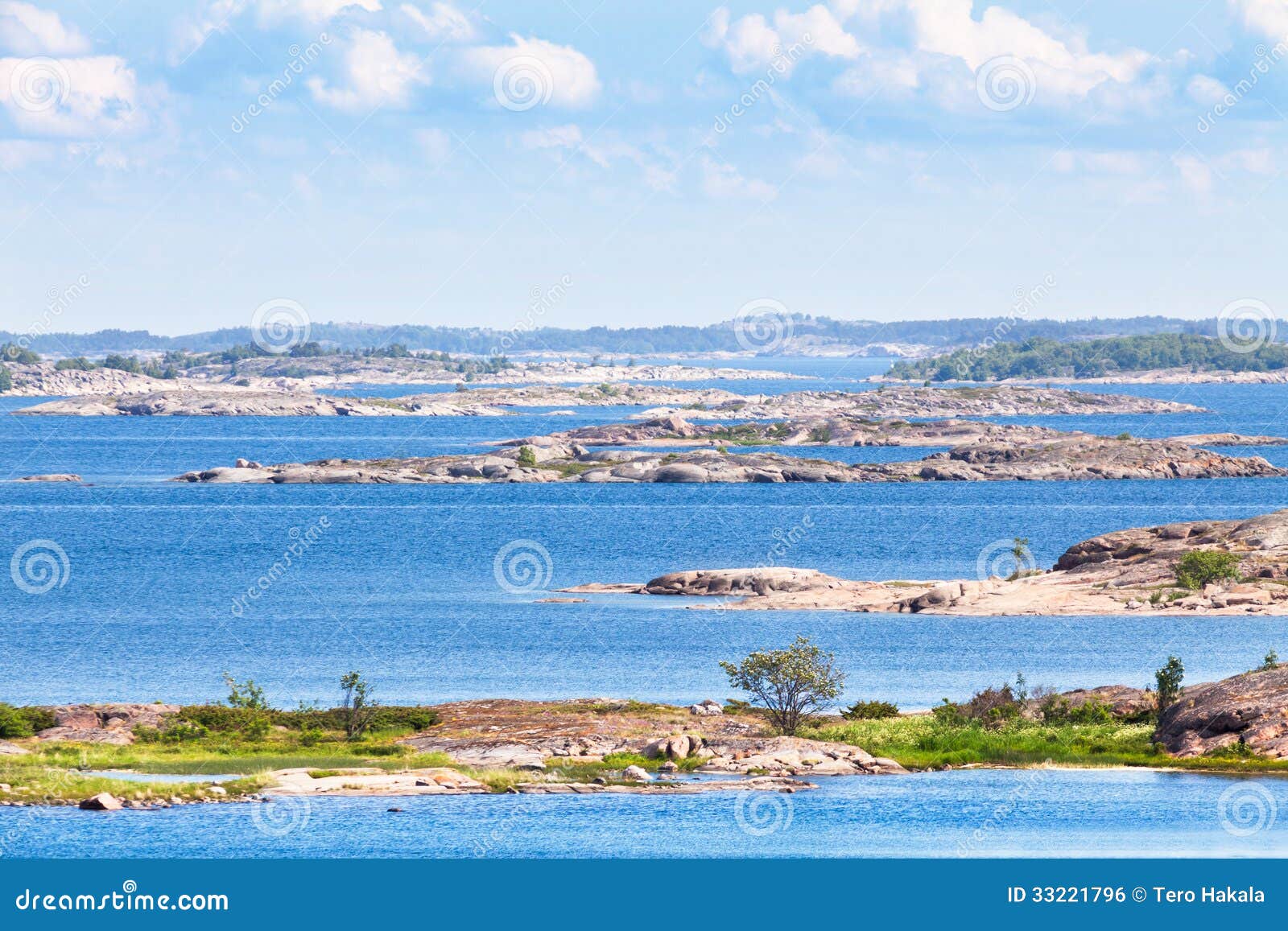 Finnish Archipelago with Bright Blue Water Stock Photo - Image of ...