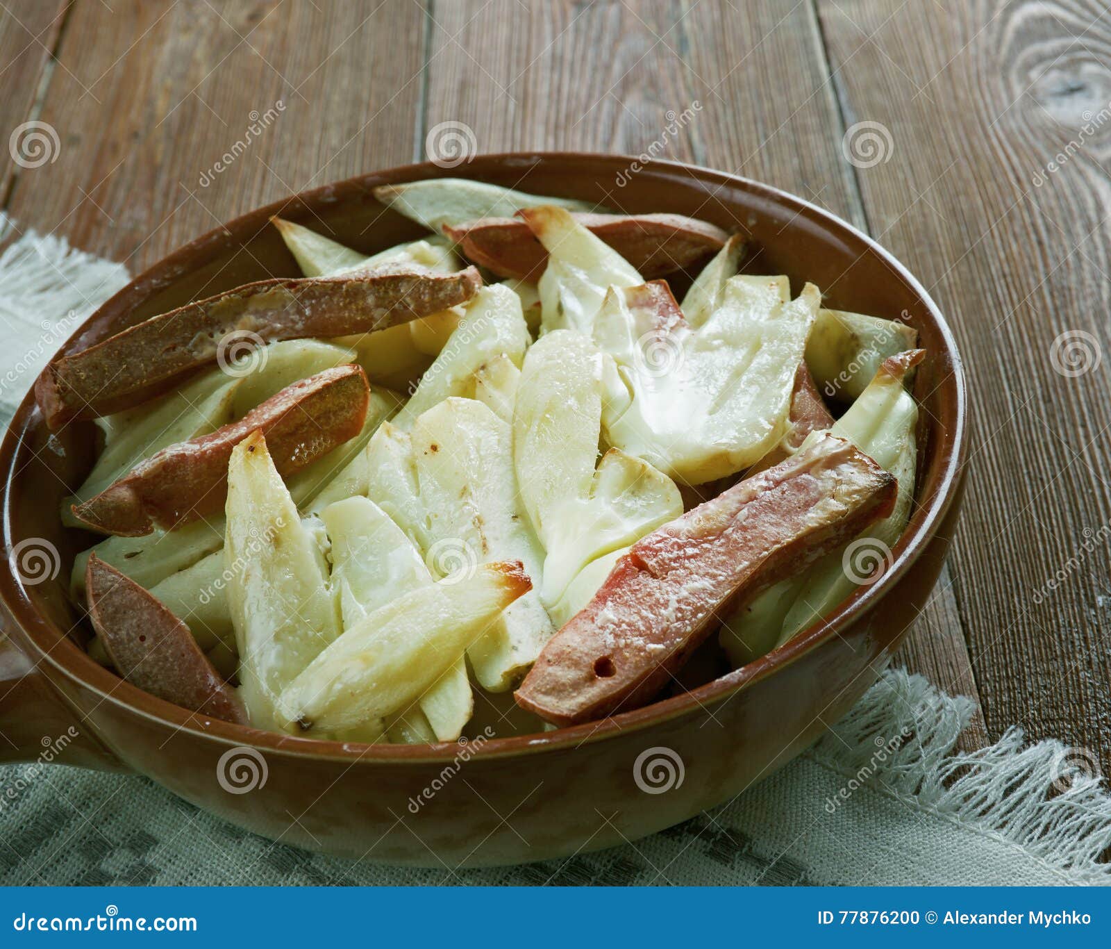 Finnish Baked Potatoes with Ham Stock Photo - Image of meal, bake: 77876200
