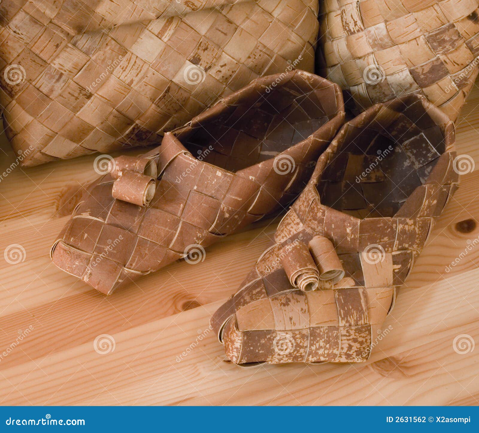Finnish birch-bark shoes stock photo. Image of birch, decorative - 2631562