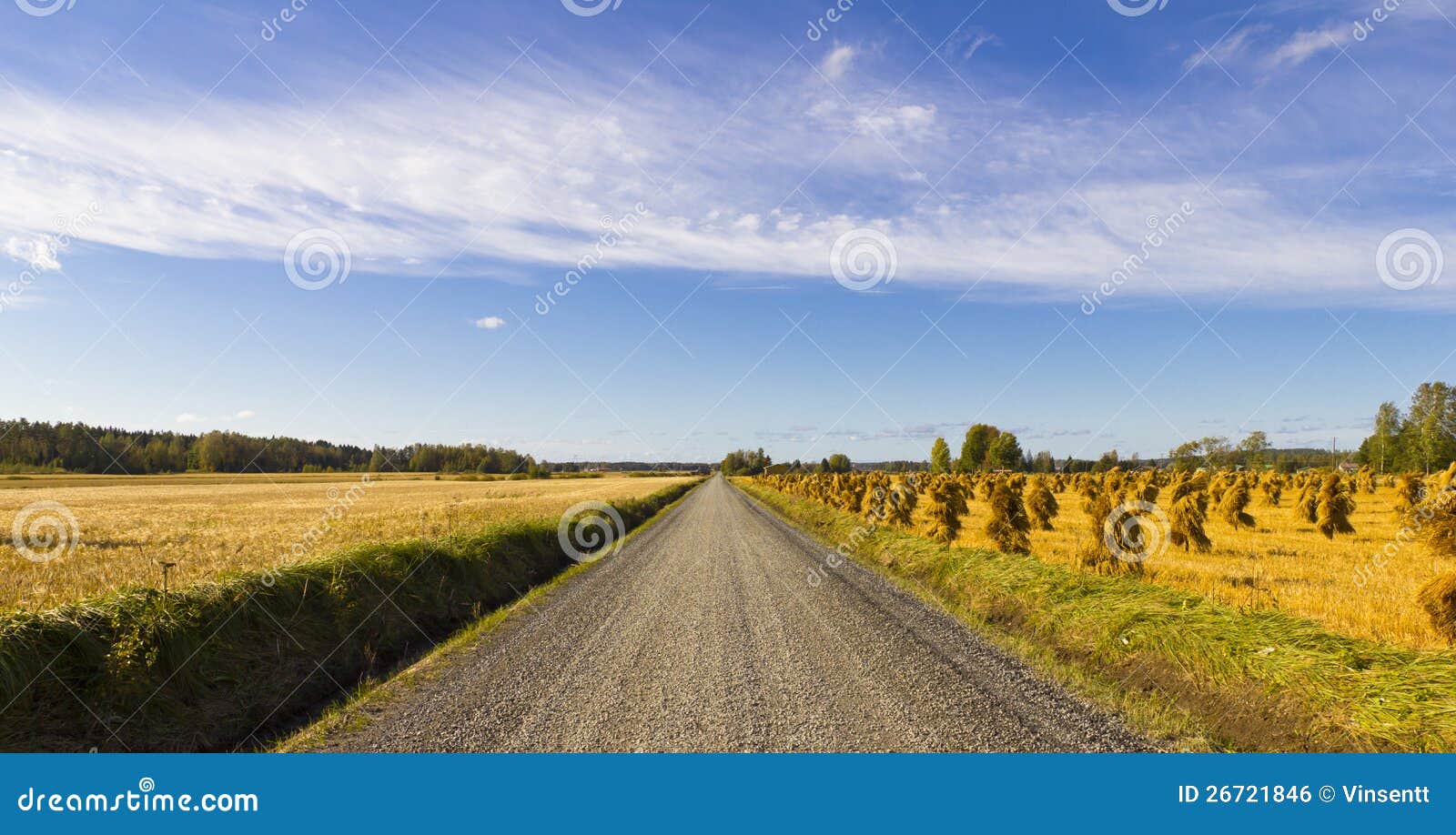 Finnish countryside stock photo. Image of infinity, clouds - 26721846