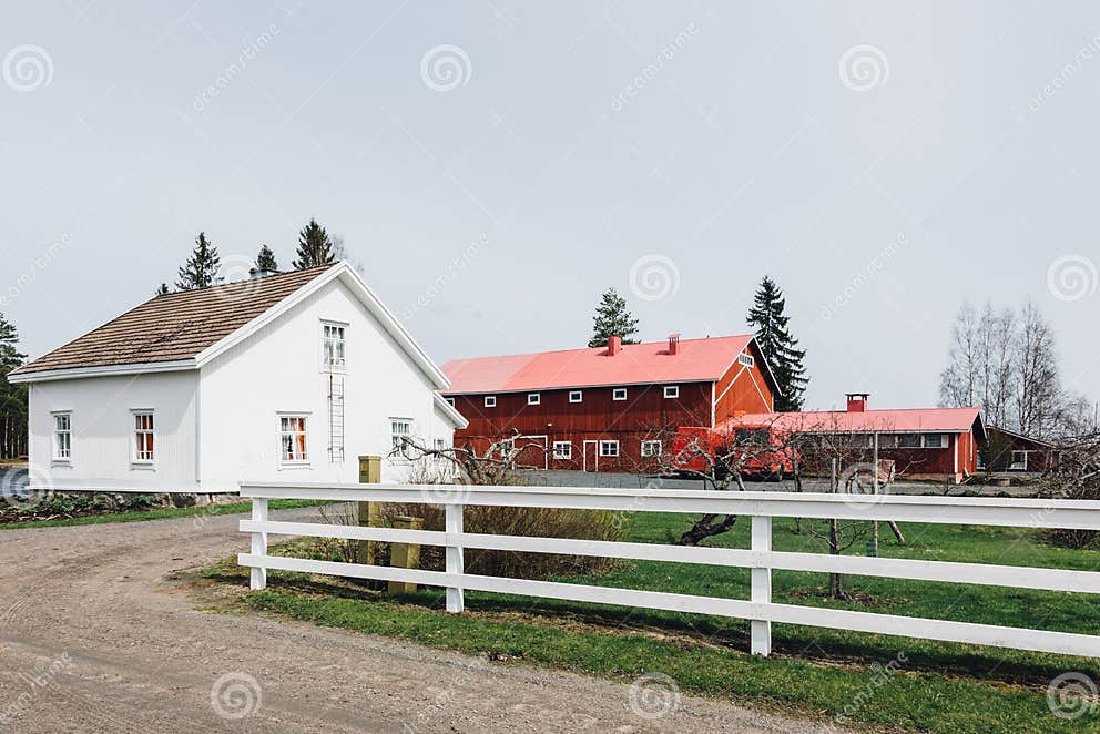 Finnish farm stock image. Image of garden, field, countryside - 58026465