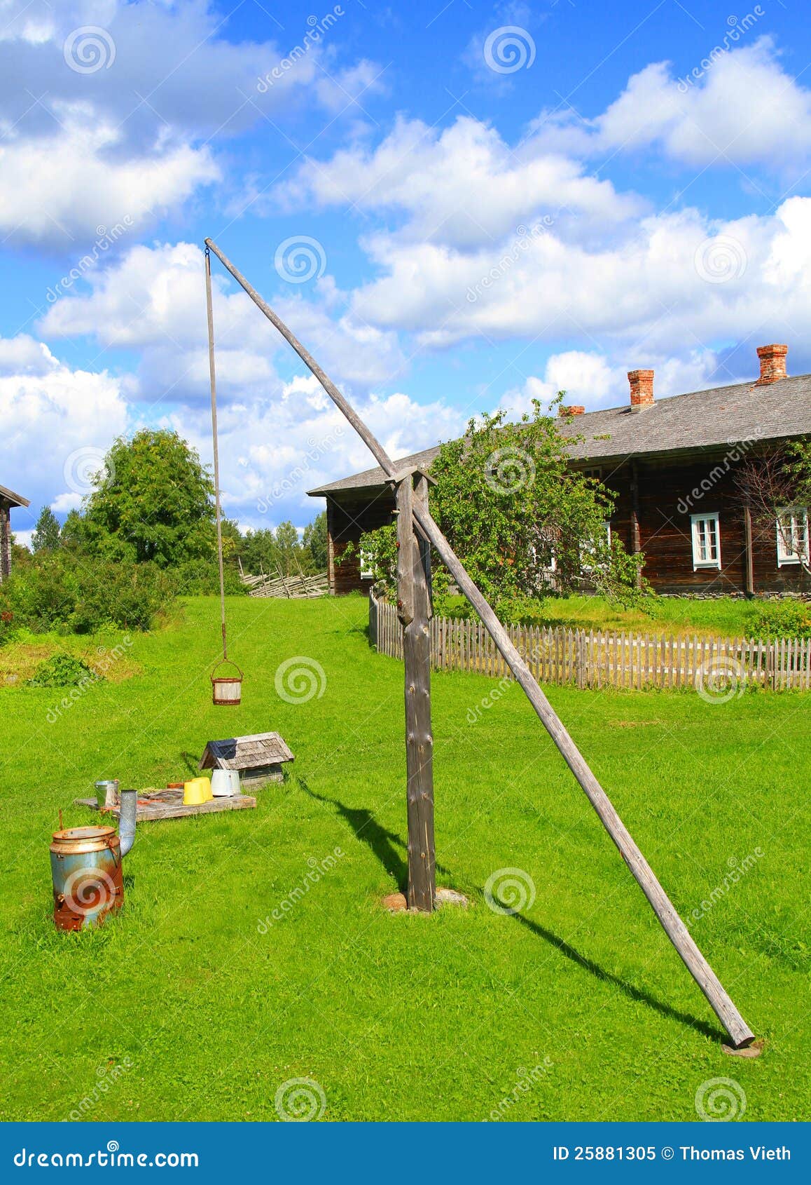 Finland, Savonia: Farm with Sweep Well Stock Image - Image of ancient ...