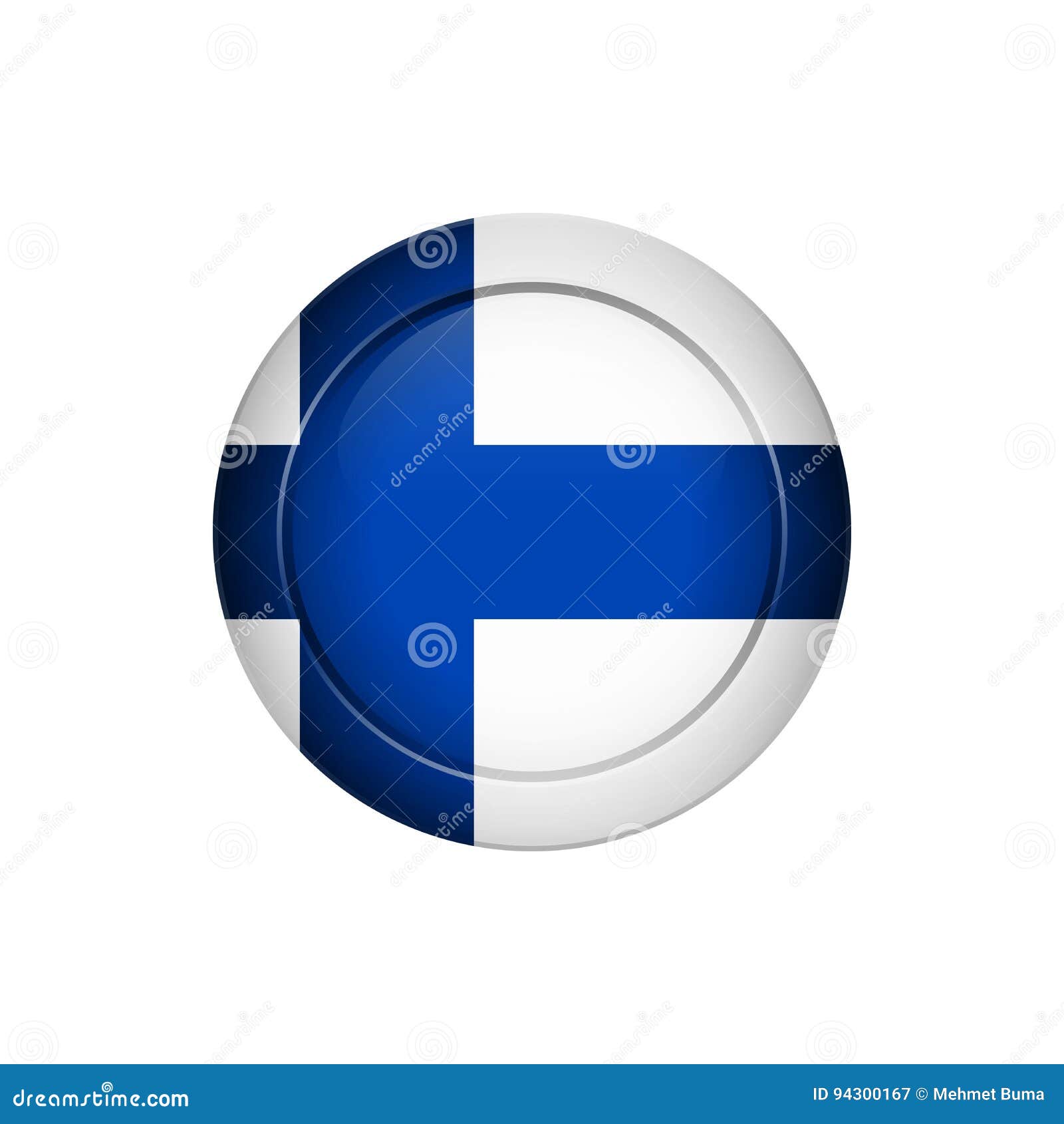 Finnish Flag on the Round Button, Illustration Stock Vector ...