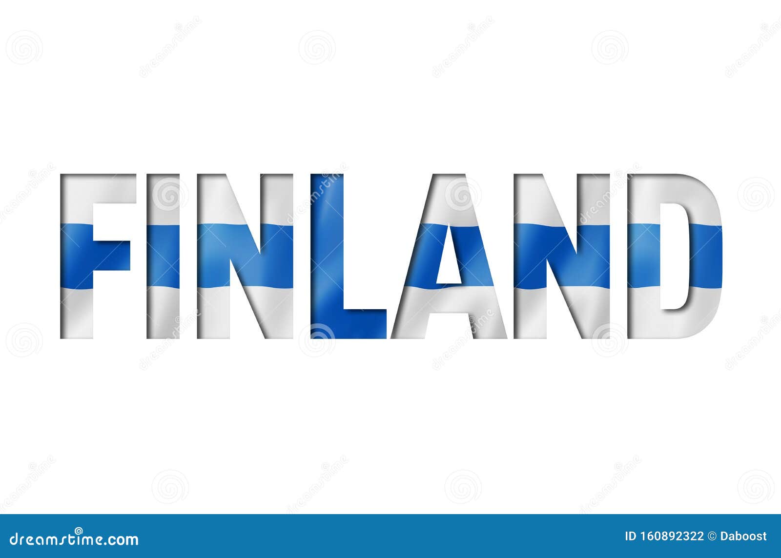 Finnish flag text font stock illustration. Illustration of blue - 160892322
