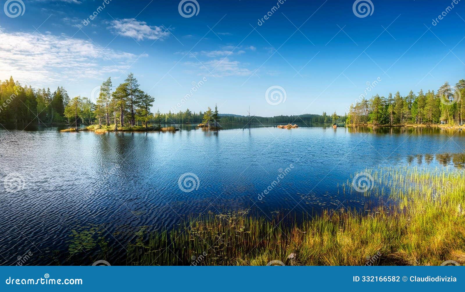 Finnish Lake Landscape, AI Generated Stock Photography | CartoonDealer ...