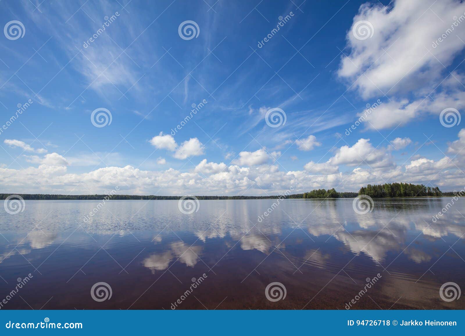 Finnish Lake Landscape in the Summer. Stock Photo - Image of drop ...