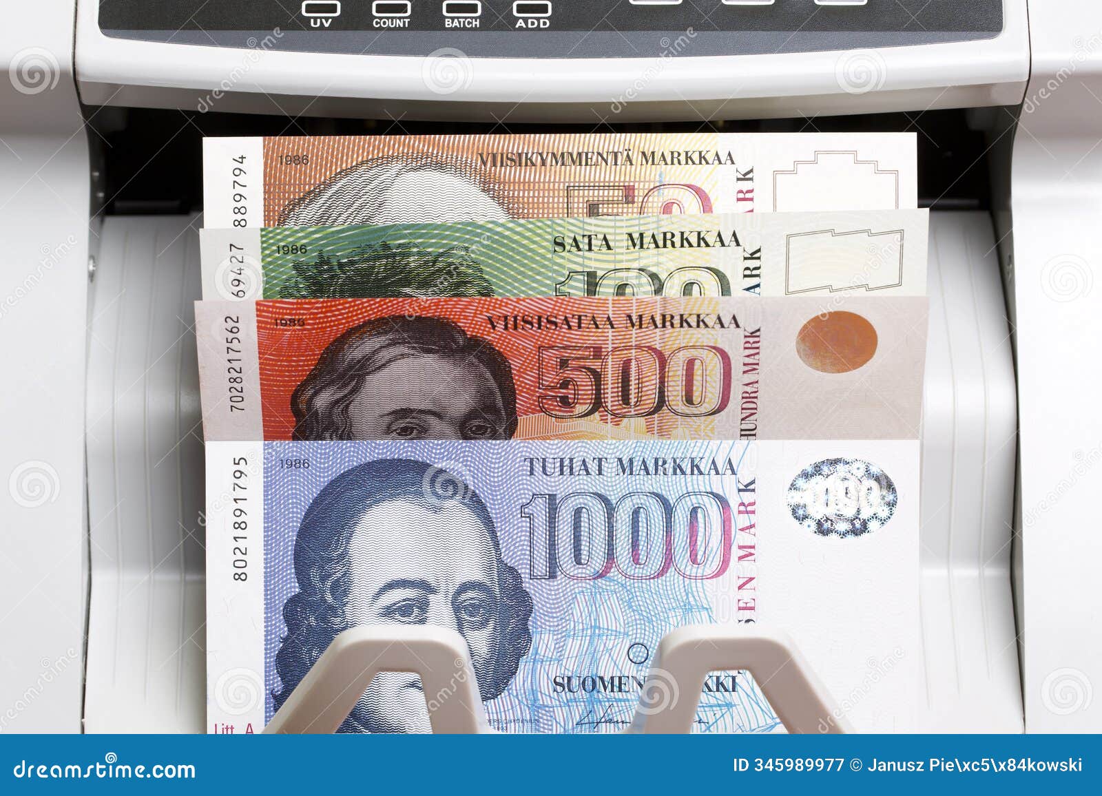 Finnish Marks in the Counting Machine Stock Image - Image of counting ...