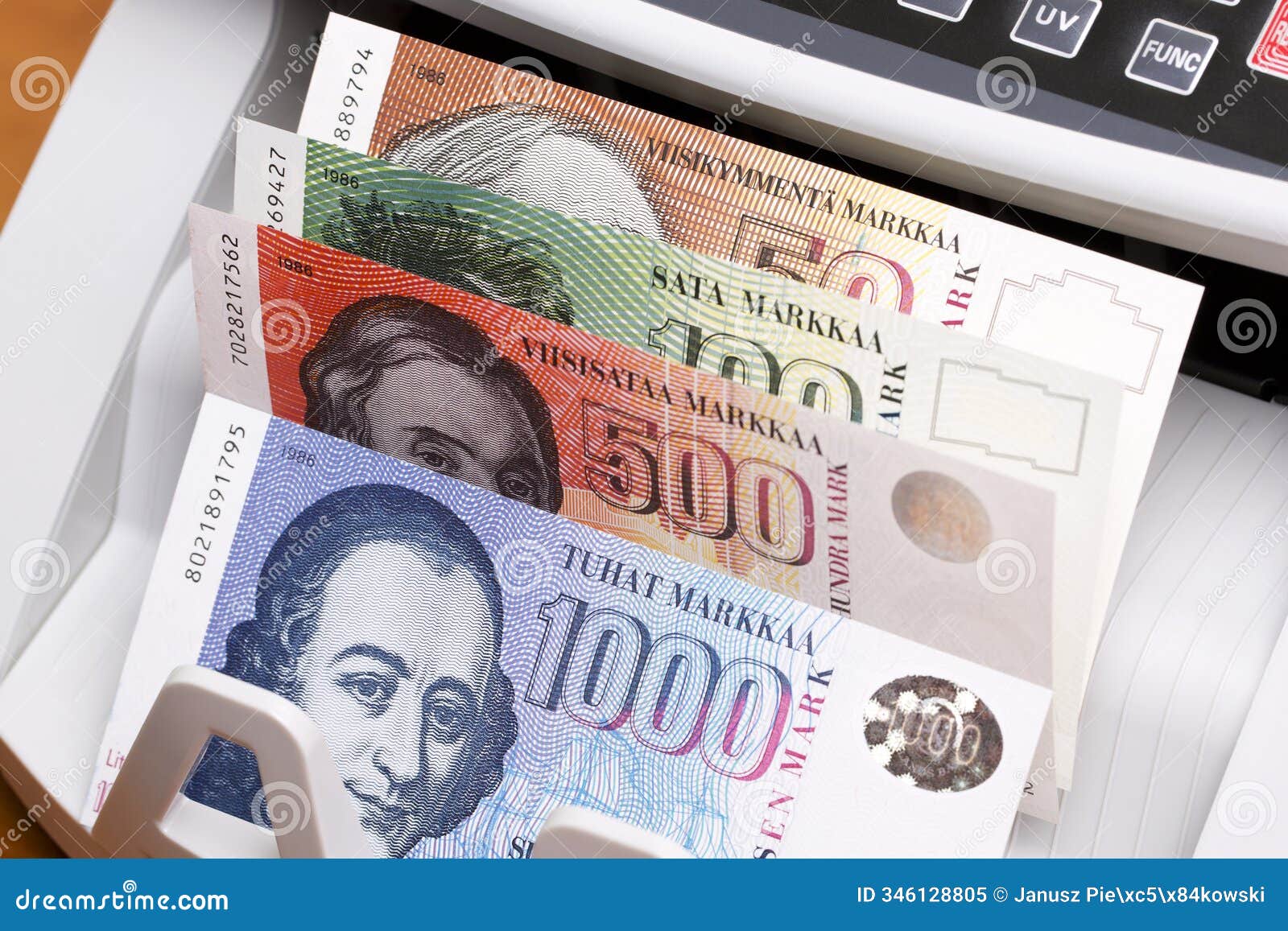 Finnish Marks in the Counting Machine Stock Image - Image of cash ...