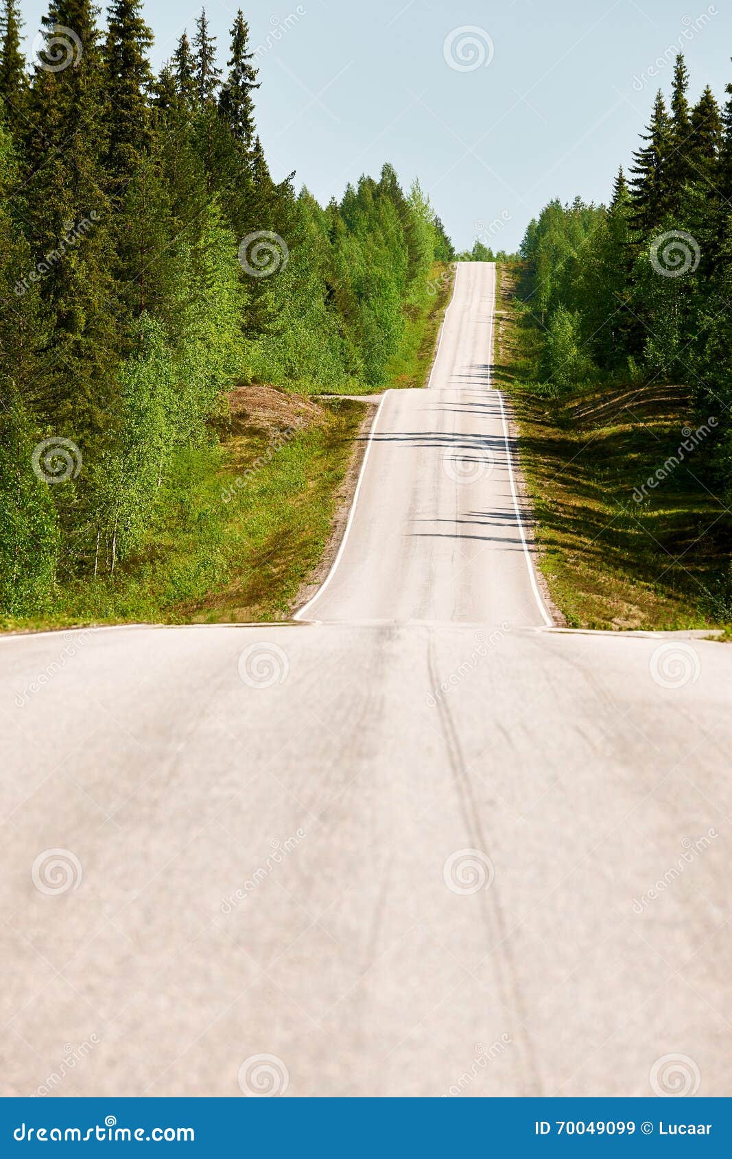 Finnish road in spring stock image. Image of nature, summer - 70049099