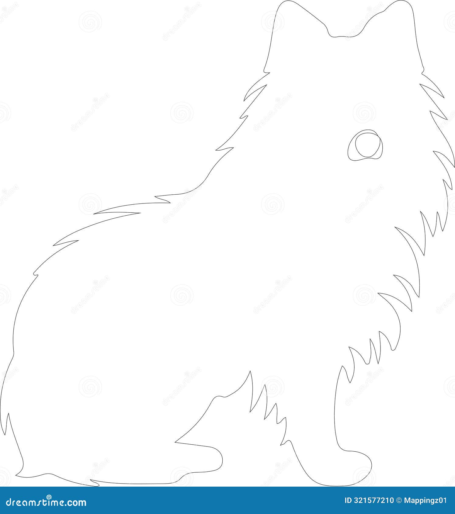 Finnish Spitz Dog Drawing Coloring Book Page Royalty-Free Stock Photo ...