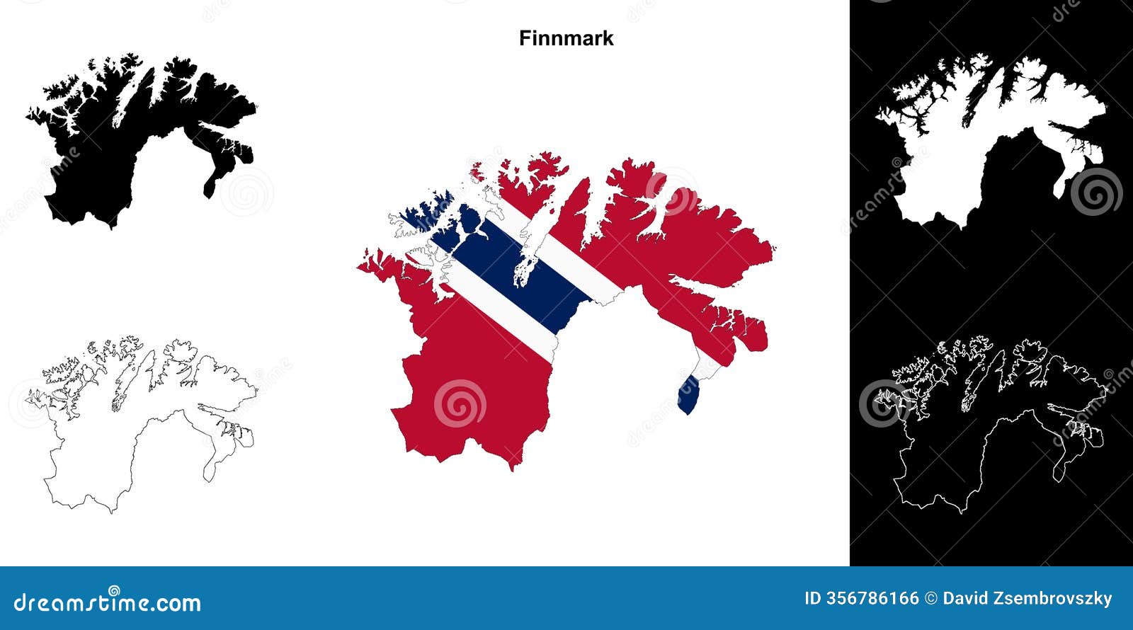 Map Of Finnmark County In Norway Country On White Background. Single ...