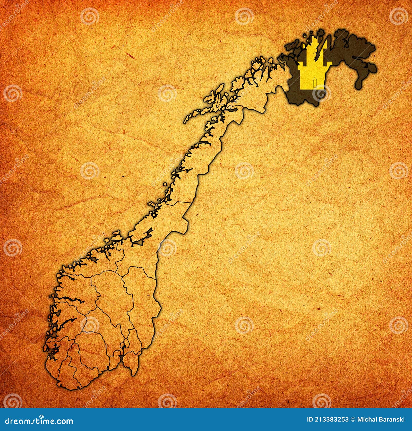 Finnmark Region on Administration Map of Norway Stock Image - Image of ...