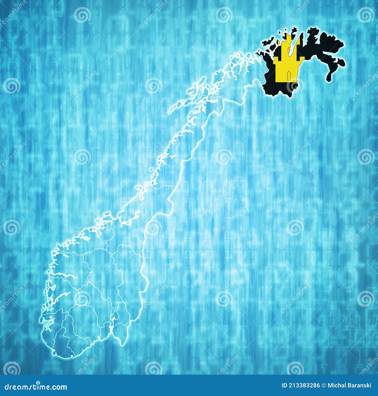 Finnmark Region on Administration Map of Norway Stock Photo - Image of ...