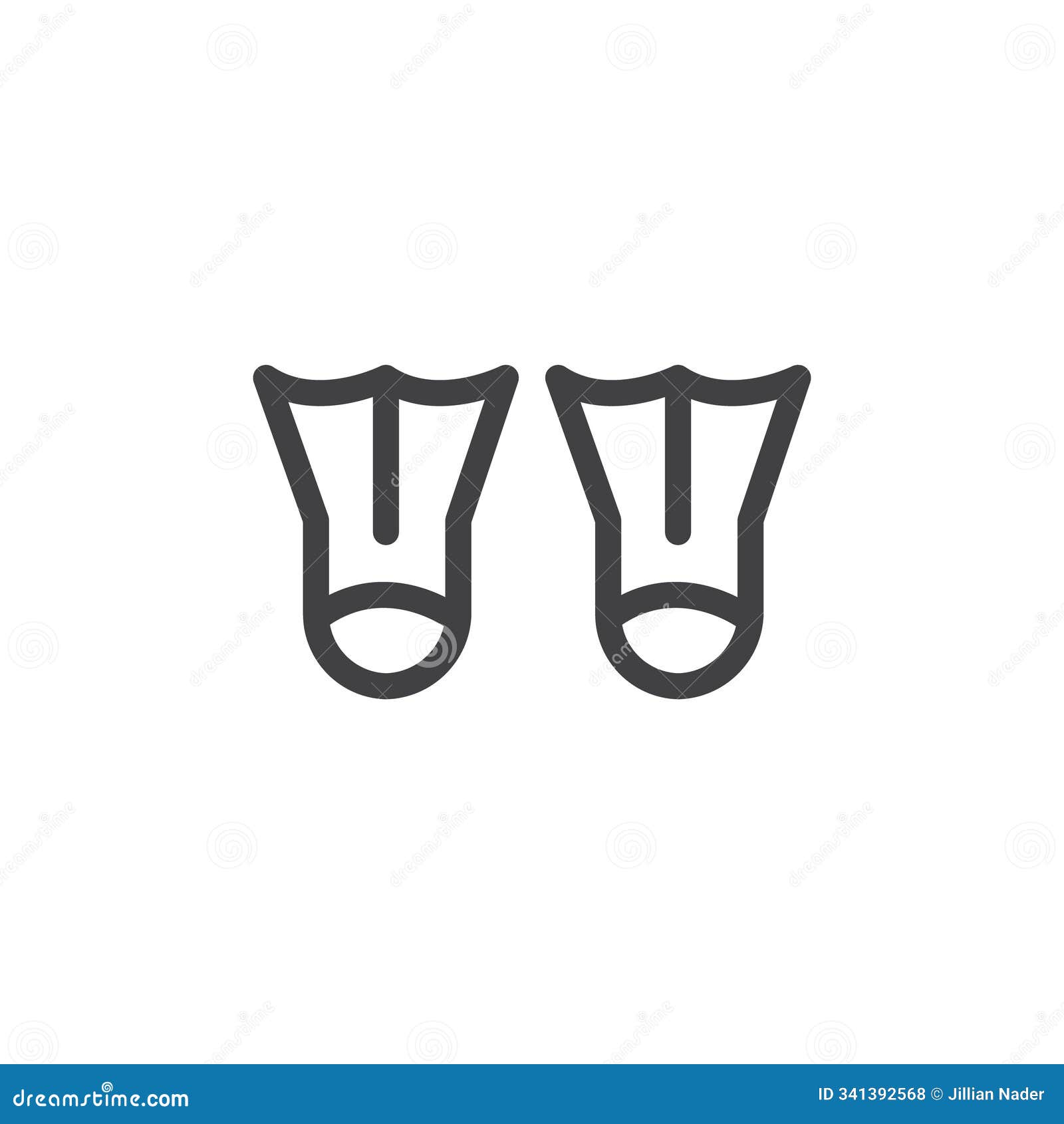 Fins Icon Simple Outline Vector Logo Stock Vector - Illustration of ...